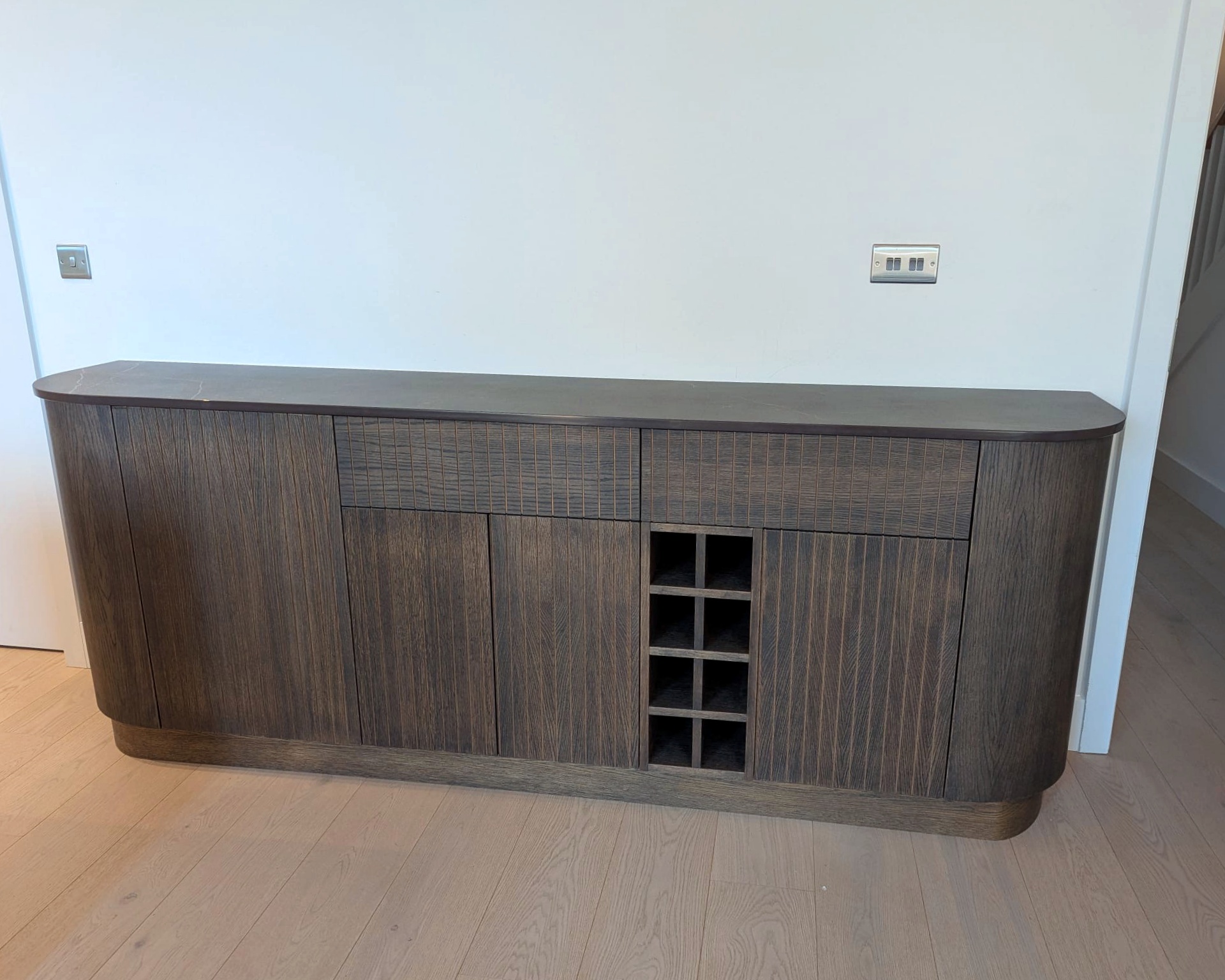 Additional Kitchen Unit with Textured Cabinet Doors and Stone ...